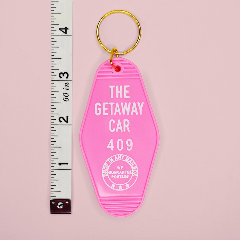 Getaway Car Keychain in Pink Motel Keychain Vintage Hotel - Etsy