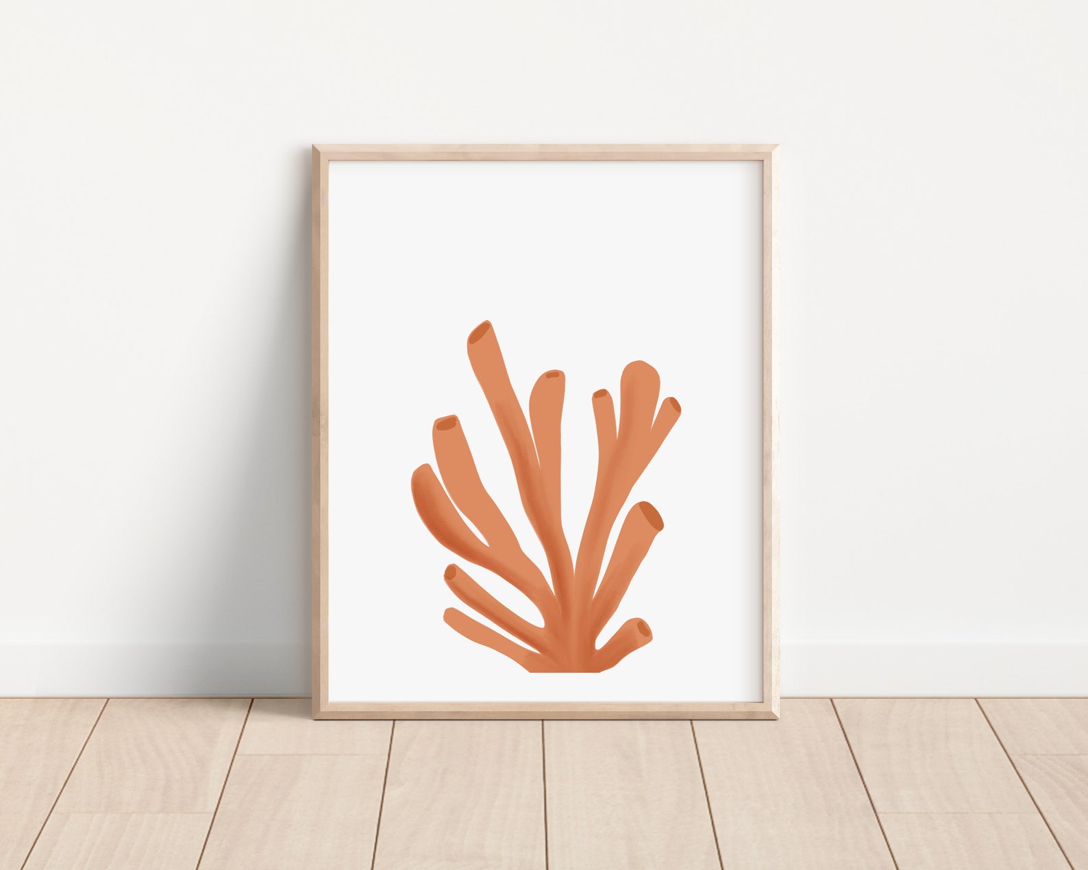 Orange Coral Print, PRINTABLE Coral Art, Beach Nursery Decor, Sea Coral ...