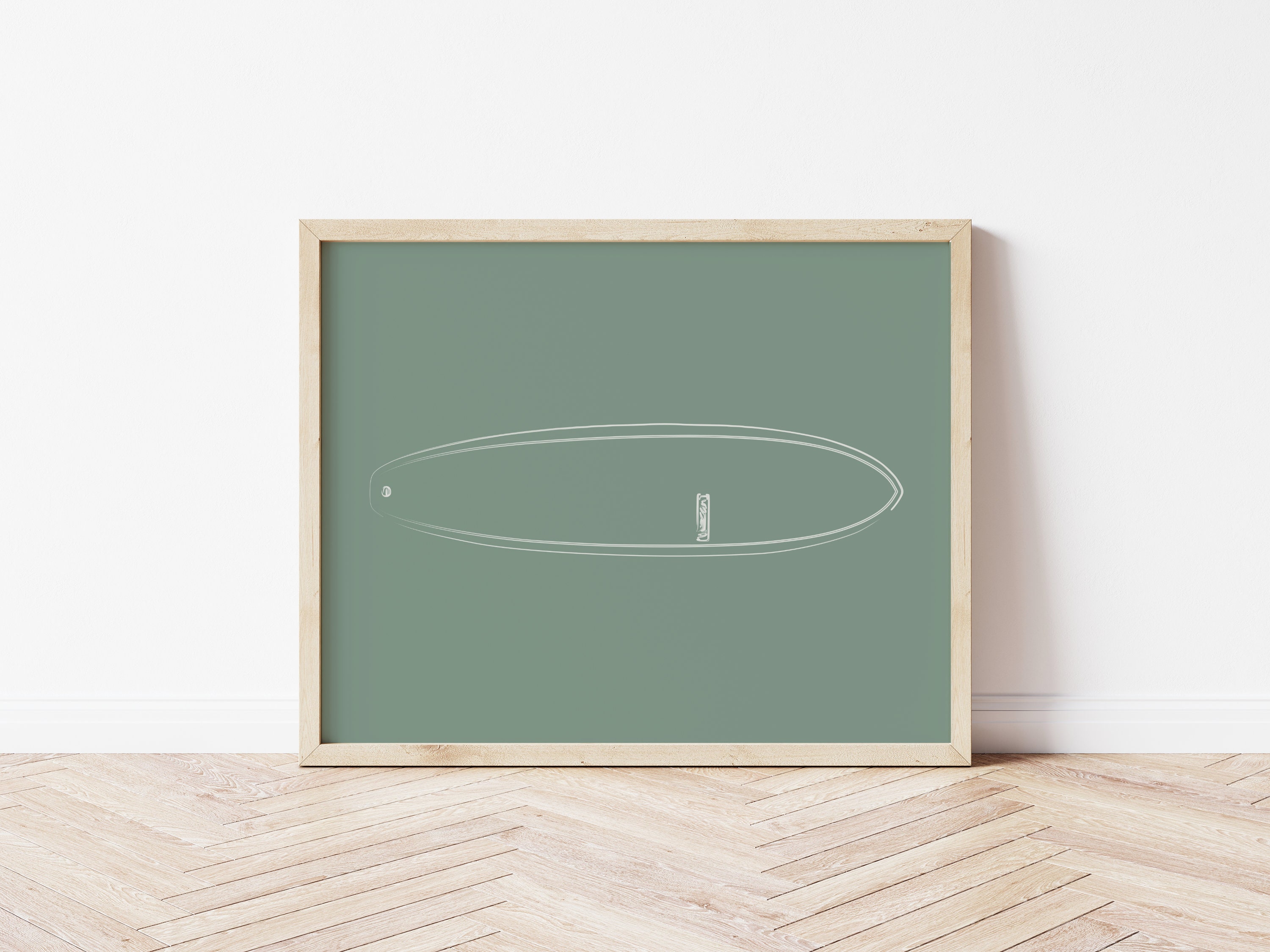 Green Surfboard Print, Surfer Decor, Coastal Decor, Printable ...