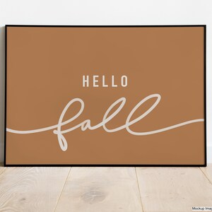 Hello Fall Print, PRINTABLE Fall Wall Art, Farmhouse Fall Decor, Autumn ...