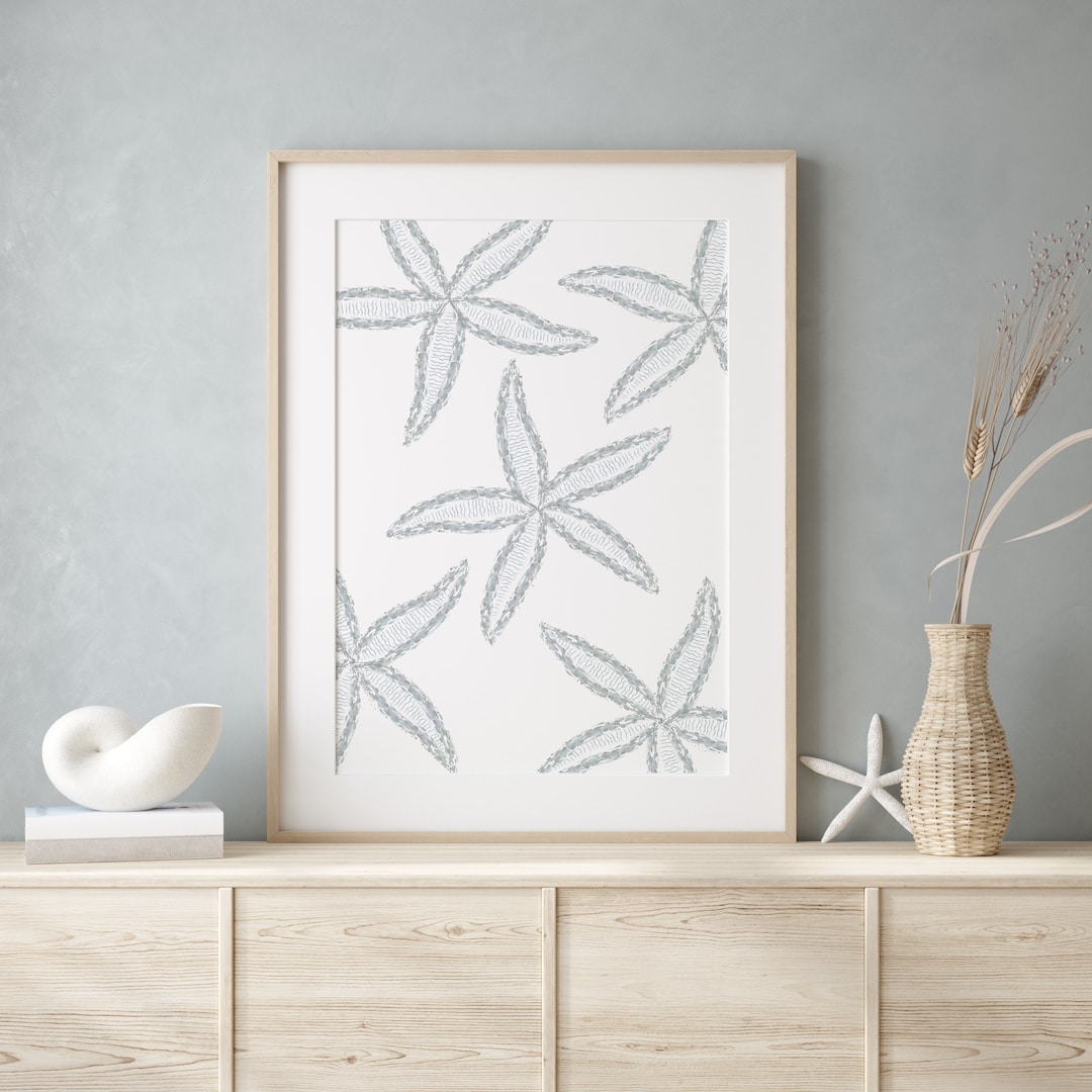 Starfish Prints, Starfish Watercolor Art, Printable Wall Art Coastal ...
