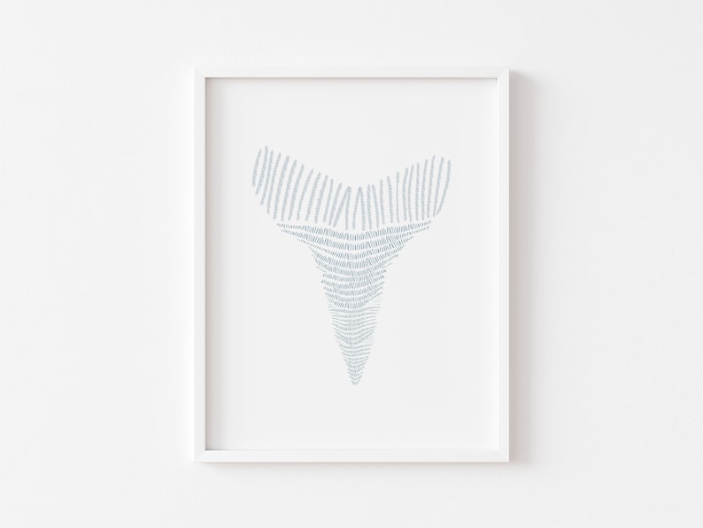 Shark Tooth Wall Art, PRINTABLE Shark Tooth Nursery Art, Modern Shark ...