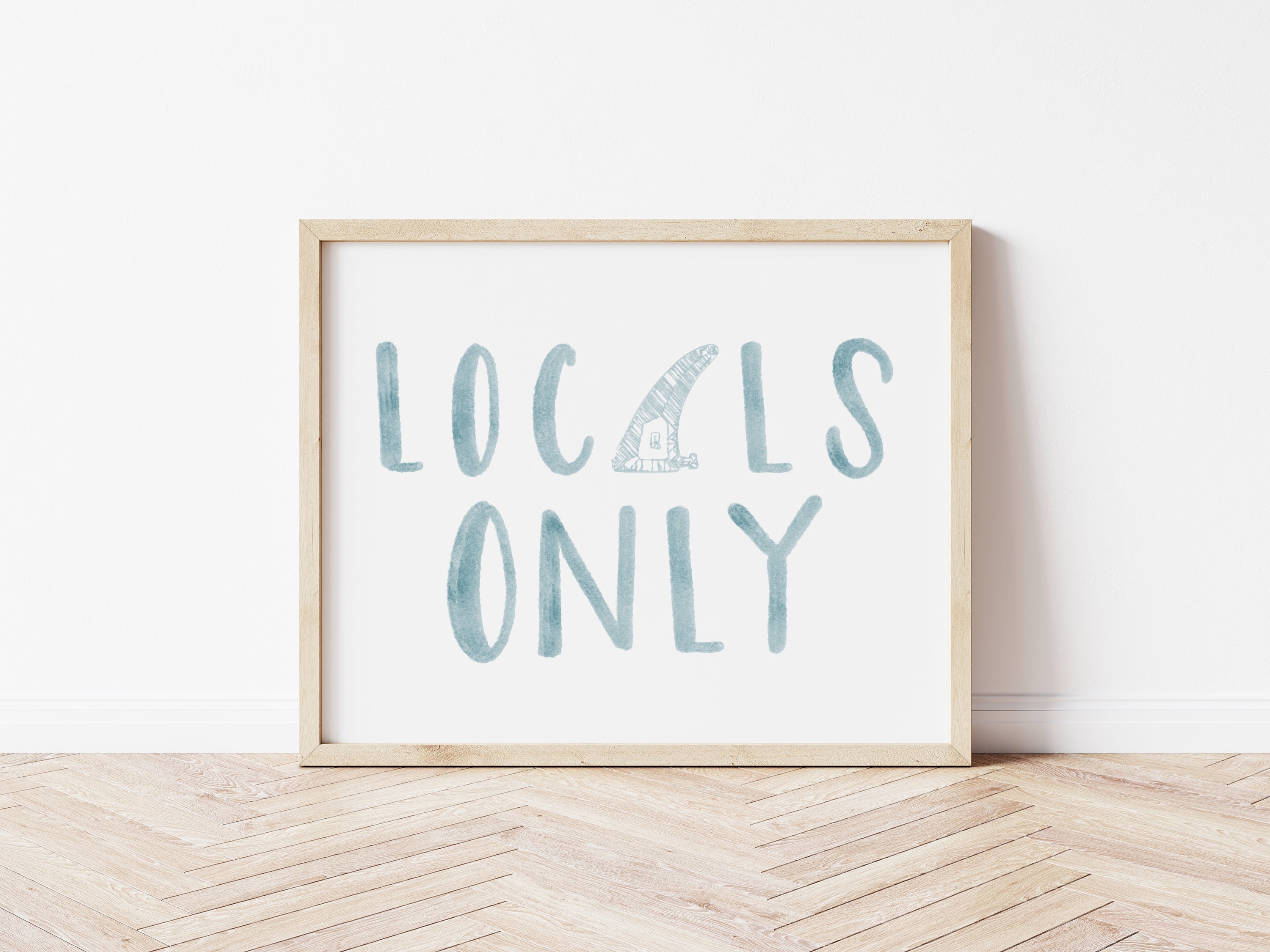 Locals Only Surf Board Fin Nursery Print, Digital Download, Locals Only ...