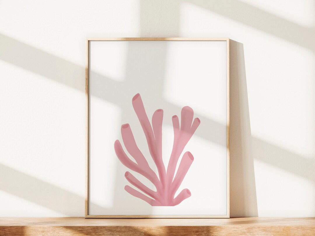 Pink Coral Print, PRINTABLE Coral Art, Beach Nursery Decor, Sea Coral ...