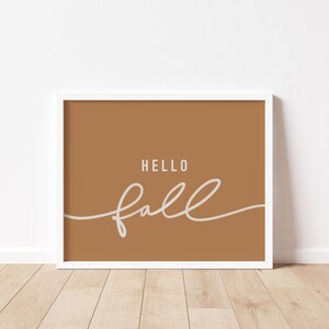 Hello Fall Print, PRINTABLE Fall Wall Art, Farmhouse Fall Decor, Autumn ...