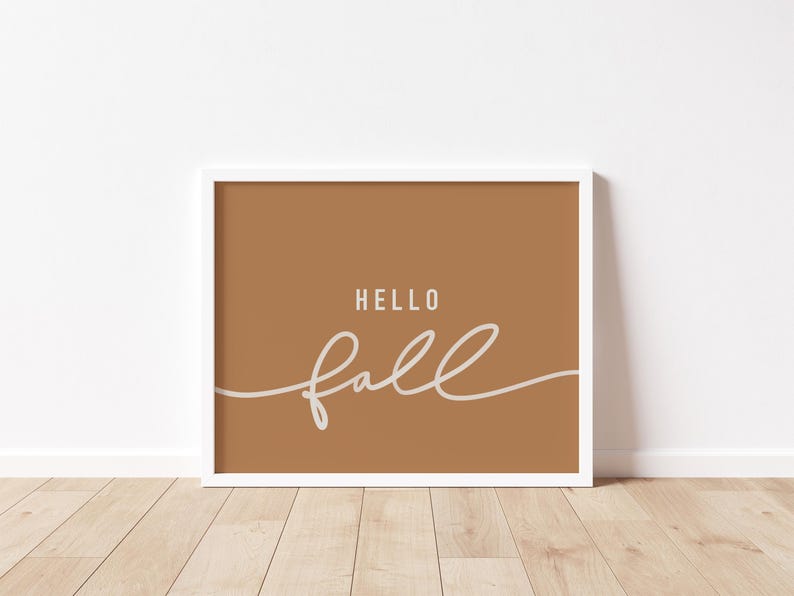 Hello Fall Print, PRINTABLE Fall Wall Art, Farmhouse Fall Decor, Autumn ...