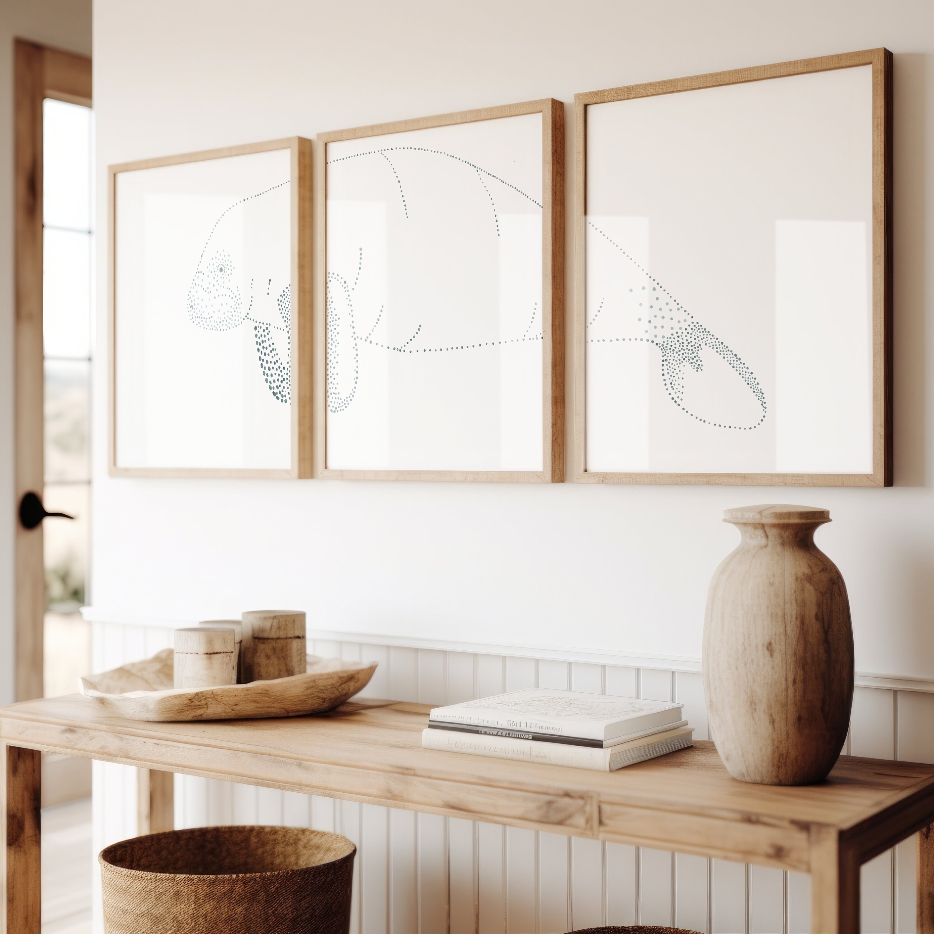 Florida Manatee Printable Wall Art, Modern Coastal Manatee Prints ...