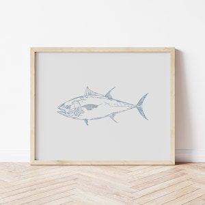 Tuna Wall Art, Tuna Fish Print, Gift for Fishermen, Printable Bluefin ...