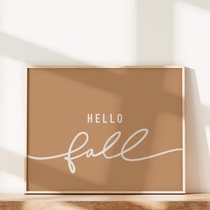Hello Fall Print, PRINTABLE Fall Wall Art, Farmhouse Fall Decor, Autumn ...