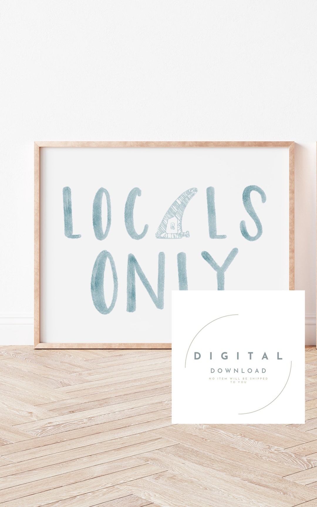 Locals Only Surf Board Fin Nursery Print, Digital Download, Locals Only ...