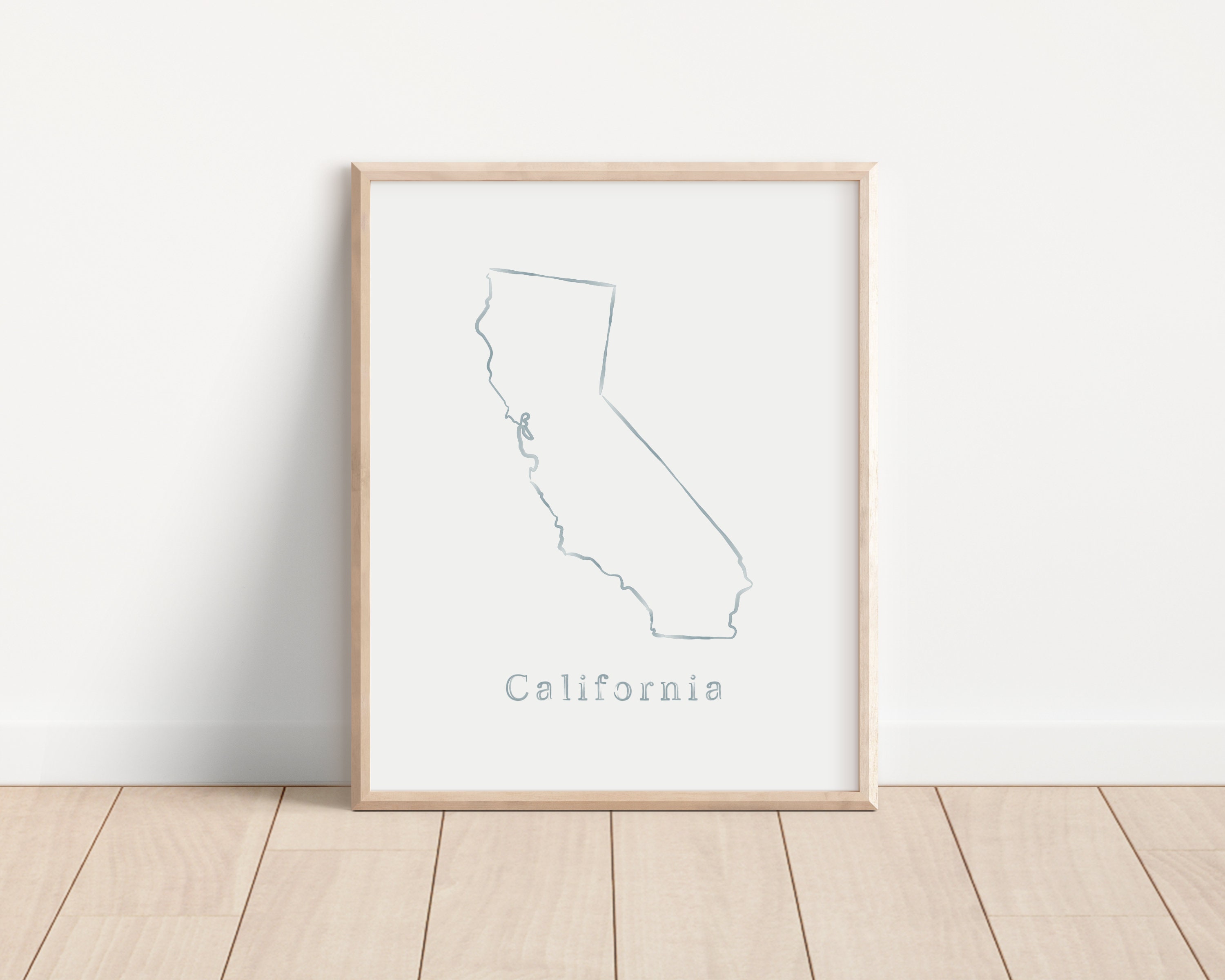California Printable State Map, Cali Outline Print, Home State Wall Art ...