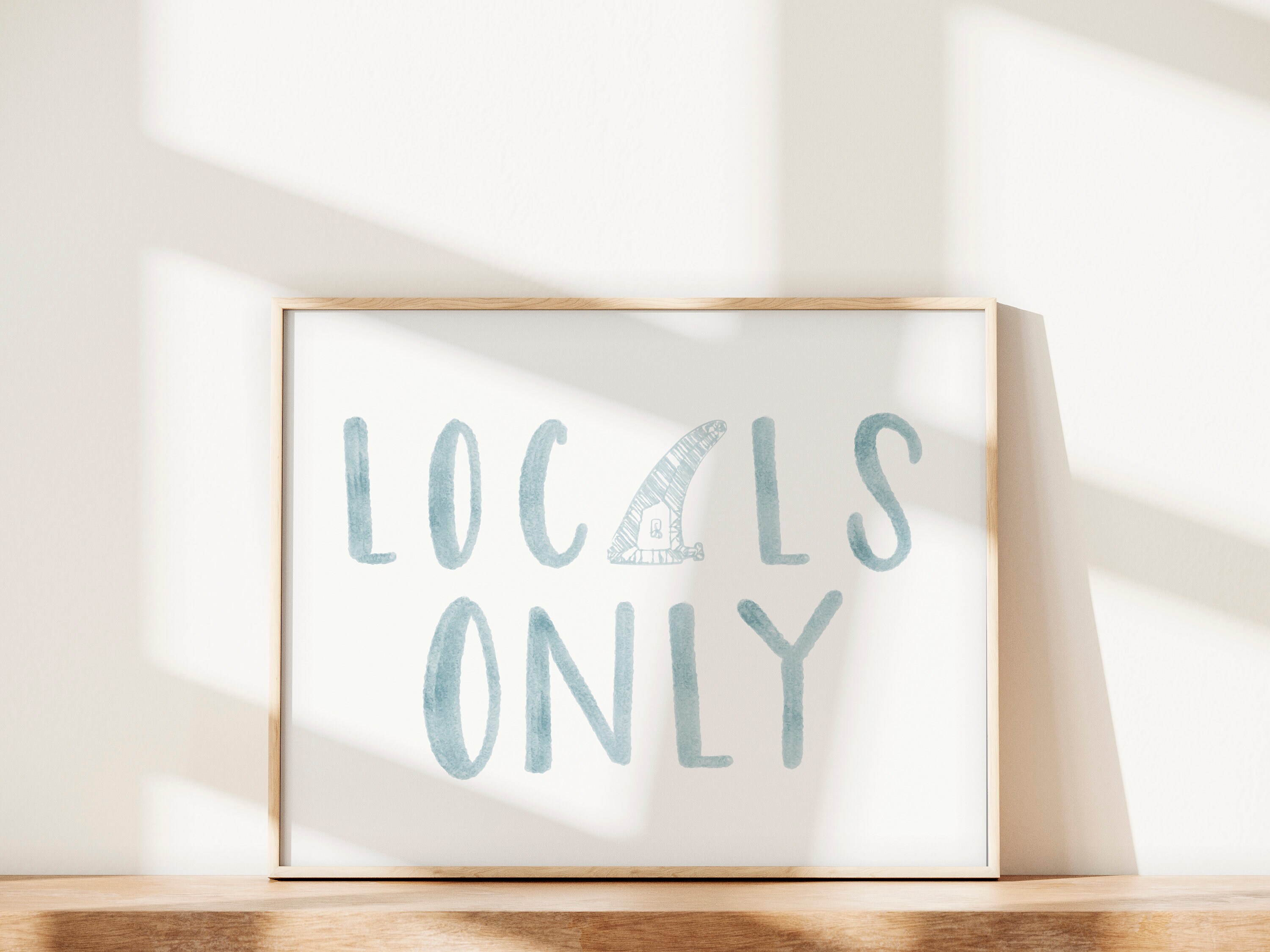Locals Only Surf Board Fin Nursery Print, Digital Download, Locals Only ...