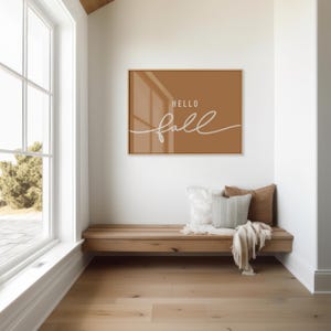 Hello Fall Print, PRINTABLE Fall Wall Art, Farmhouse Fall Decor, Autumn ...