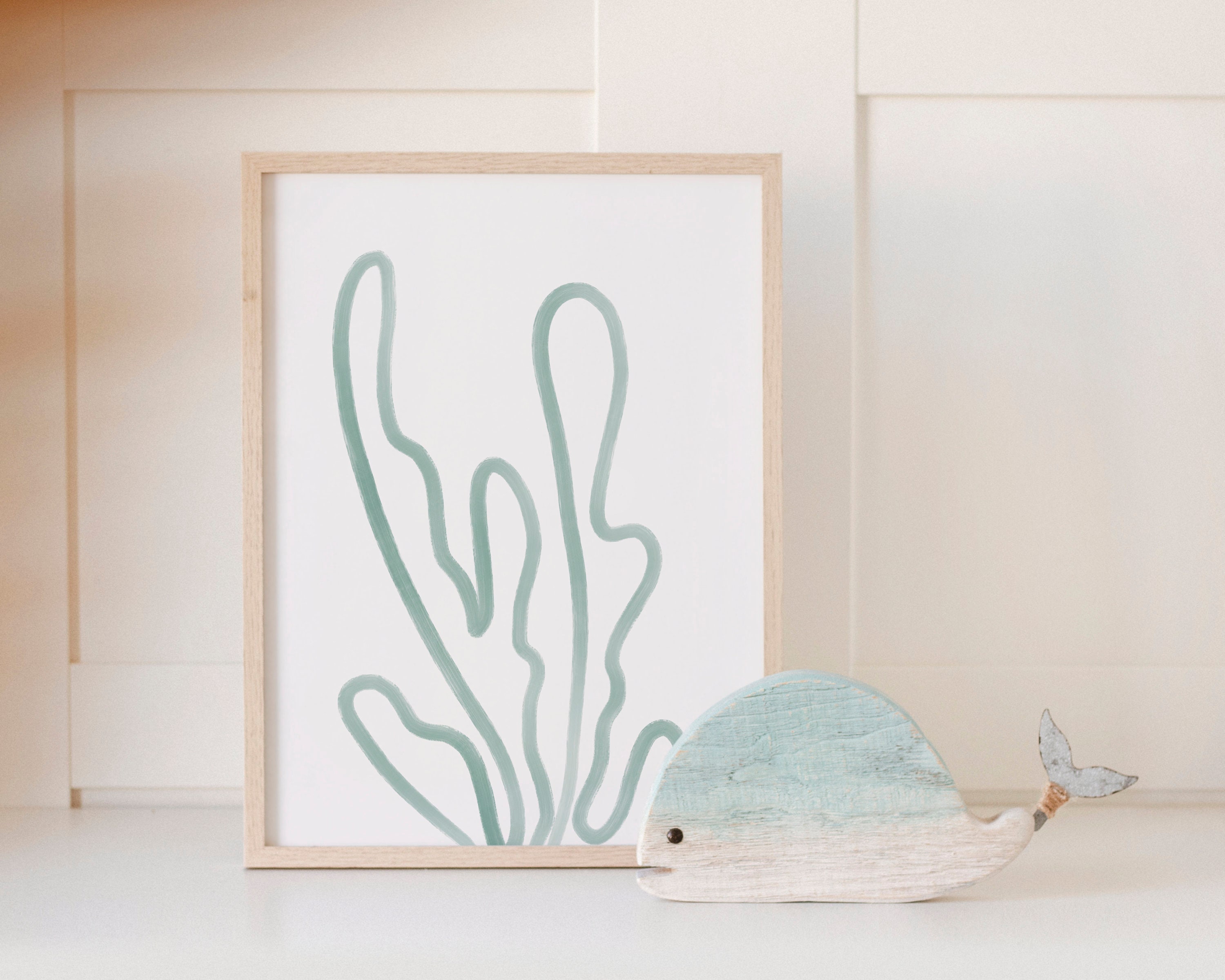 Seaweed Print, PRINTABLE Seaweed Illustrations, Nautical Nursery Prints ...
