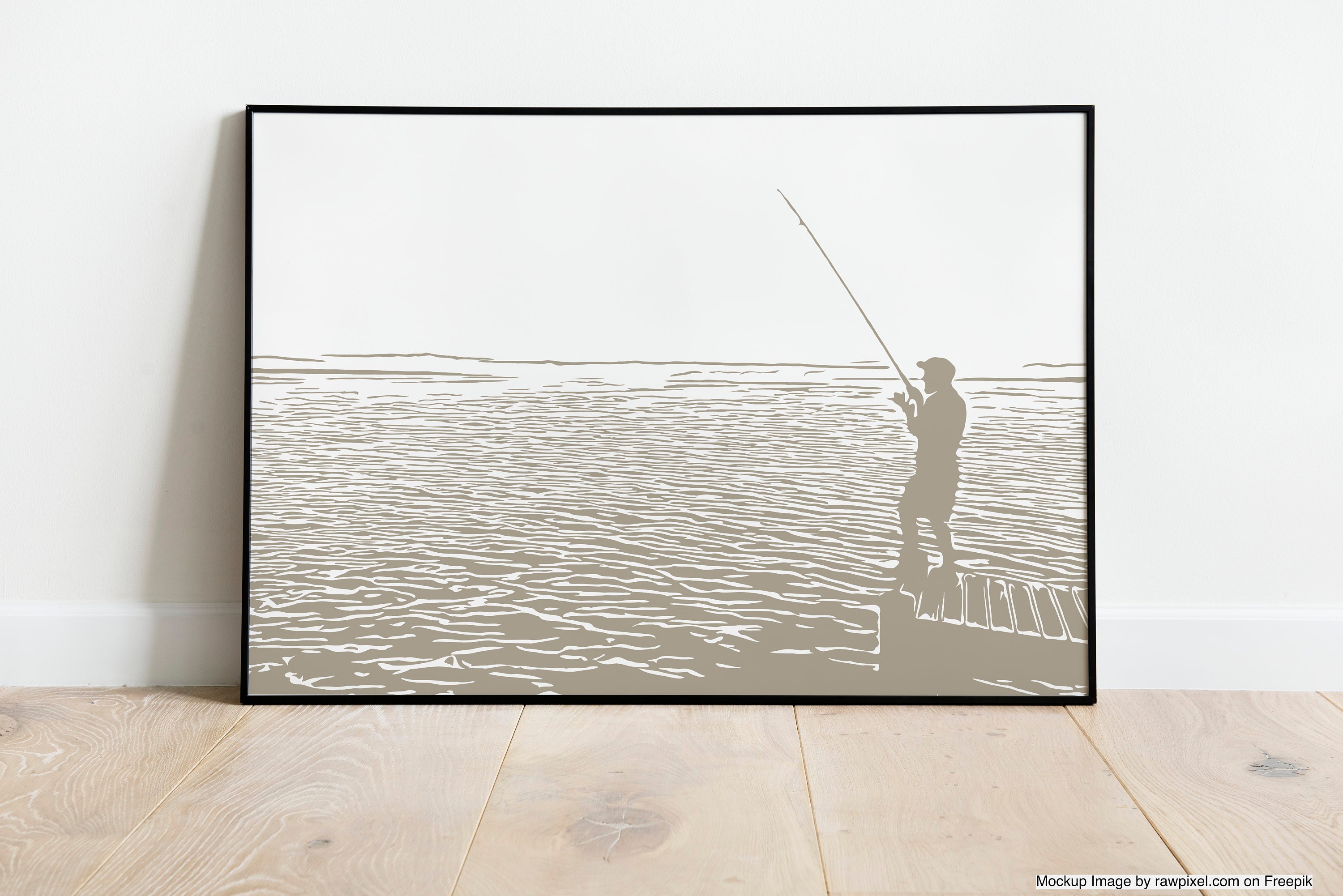 A Day on the Dock Wall Art, Men’s Wall Decor, OBX Fishing Neutral Wall ...