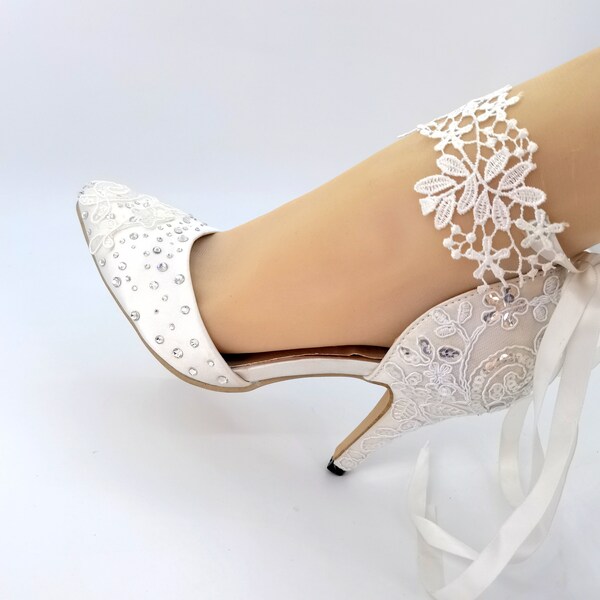 Lace Wedding Heels - Etsy