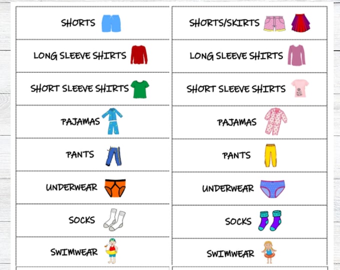 Printable Drawer Labels for Kids Clothes - Etsy