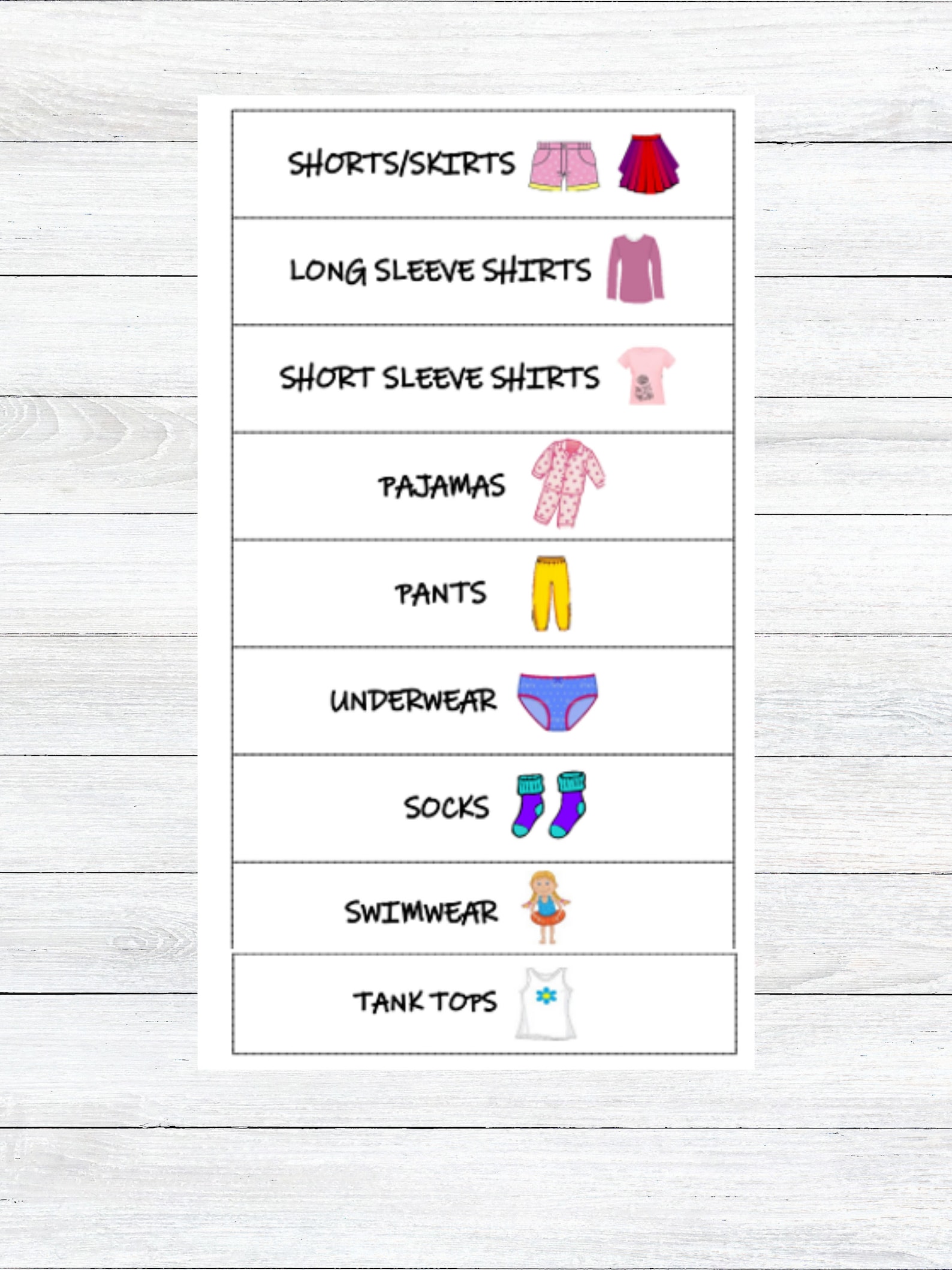 Printable Drawer Labels for Kids Clothes - Etsy