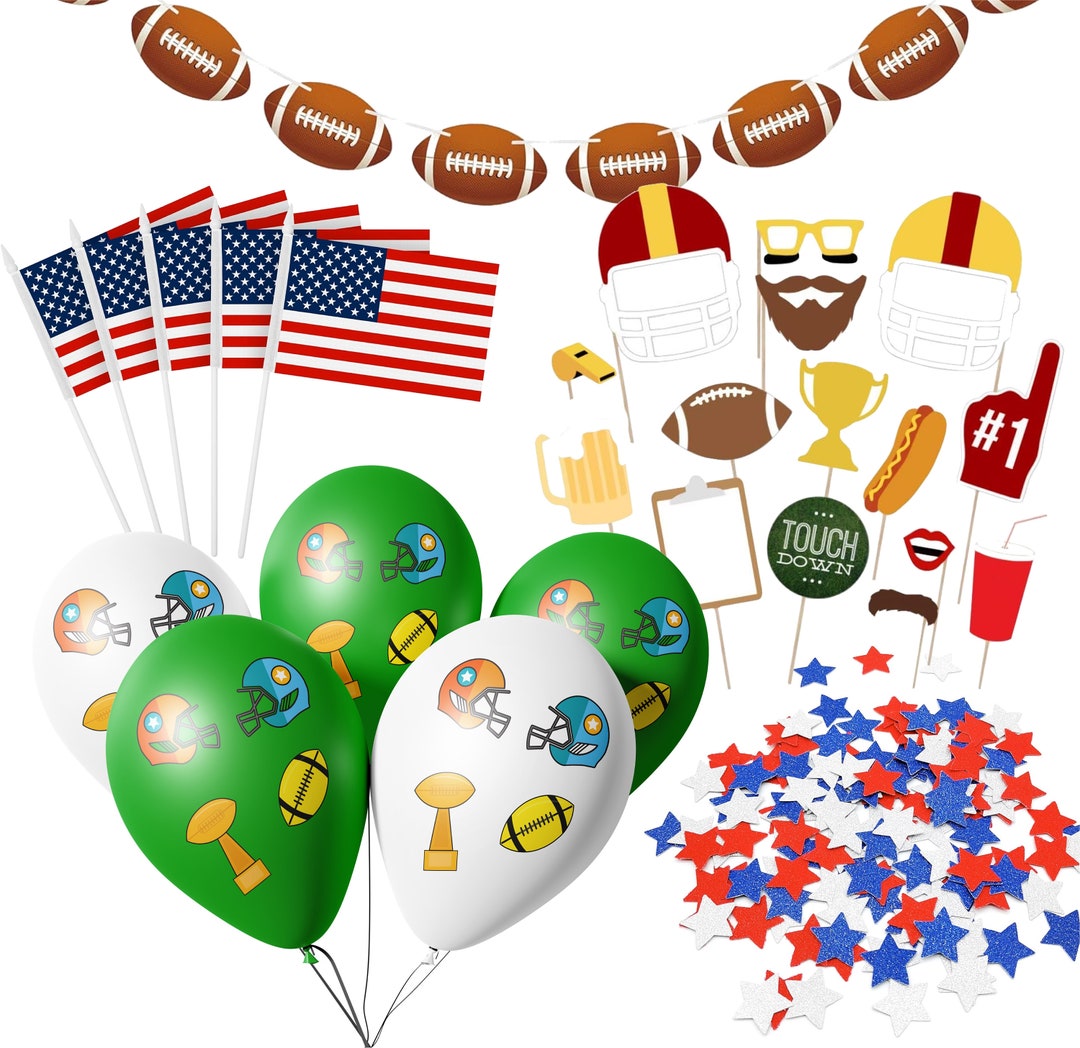 XXL Super Bowl Decoration Over 100 Pieces American Football NFL Party ...