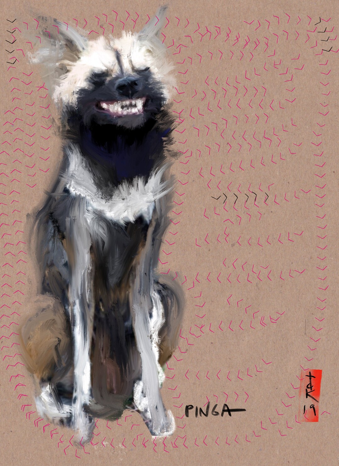 Wild Dog Art Print, Wild Dog Art, Art Print, Wildlife Animal Art ...