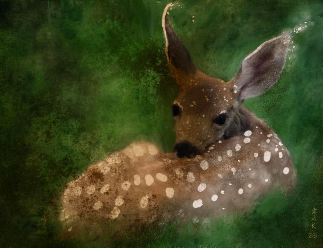 Fawn Art Print, Deer Art, Fawn Art, Art Print, Deer Animal Art, Fawn ...