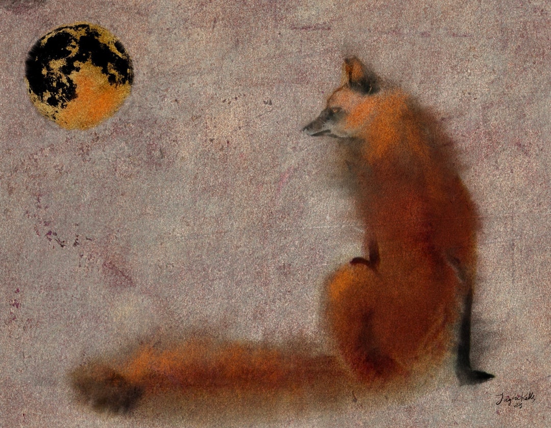 Fox Art Print, Fox Art, Art Print, Wildlife Animal Art, Foxes, Fox ...