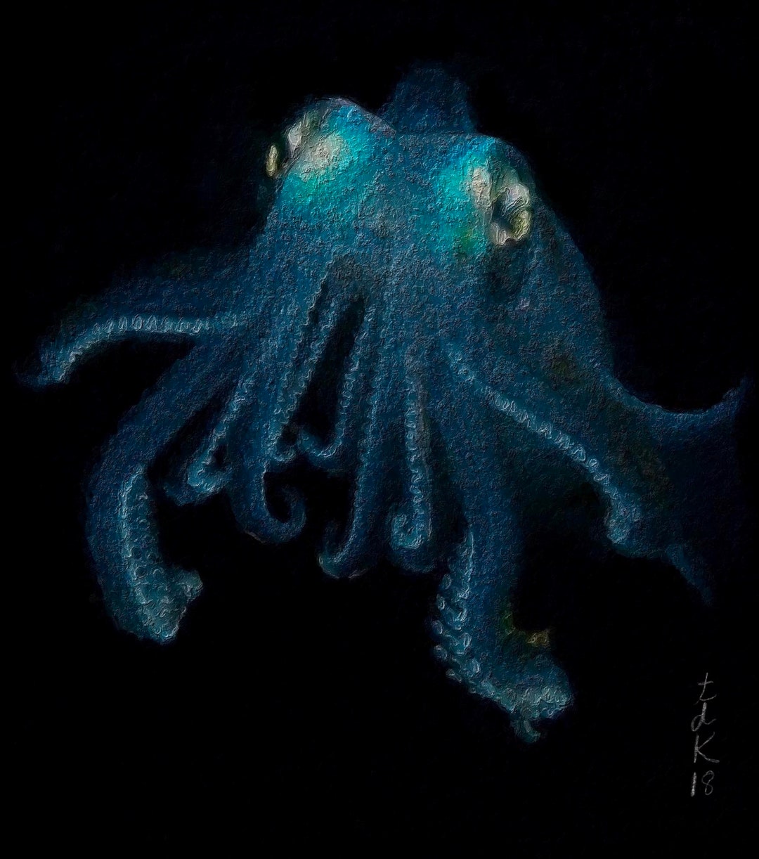 Octopus Art Print, Octopus Art, Art Print, Wildlife Animal Art, Ocean ...
