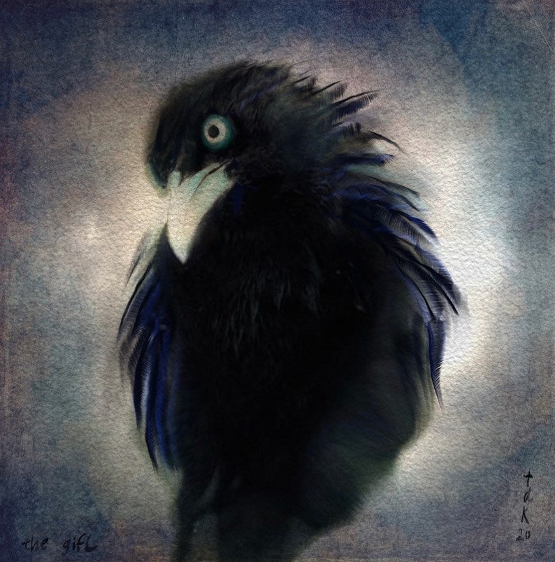 Crow Art Print Bird Art Art Print Crow Art Crow Bird - Etsy