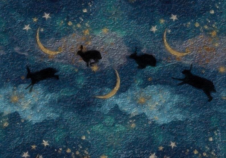 Bunny Art Print Rabbit Art Art Print Wildlife Animal Art - Etsy