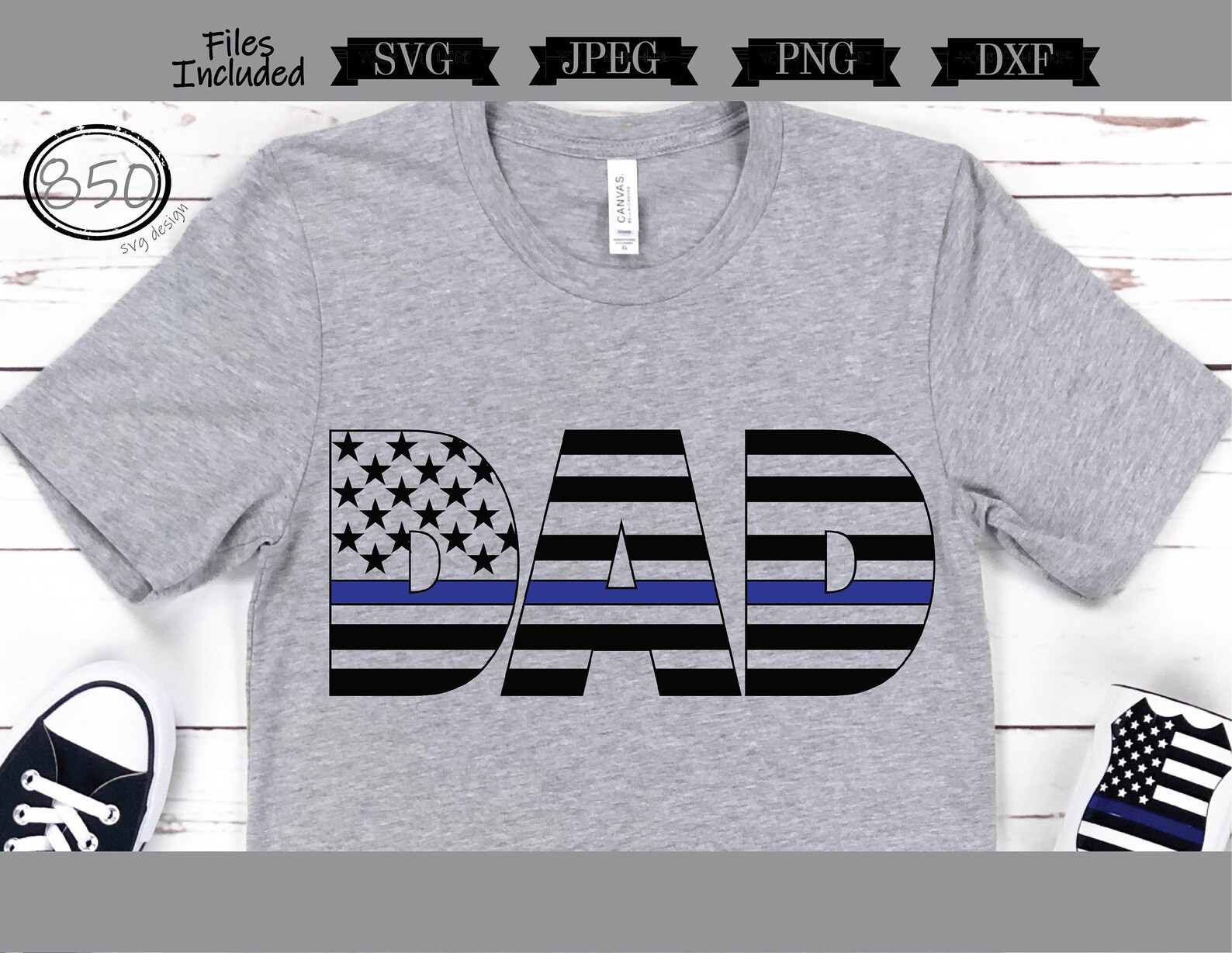 Thin Blue Line Flag for Dad SVG Dxf Png Jpg - Etsy