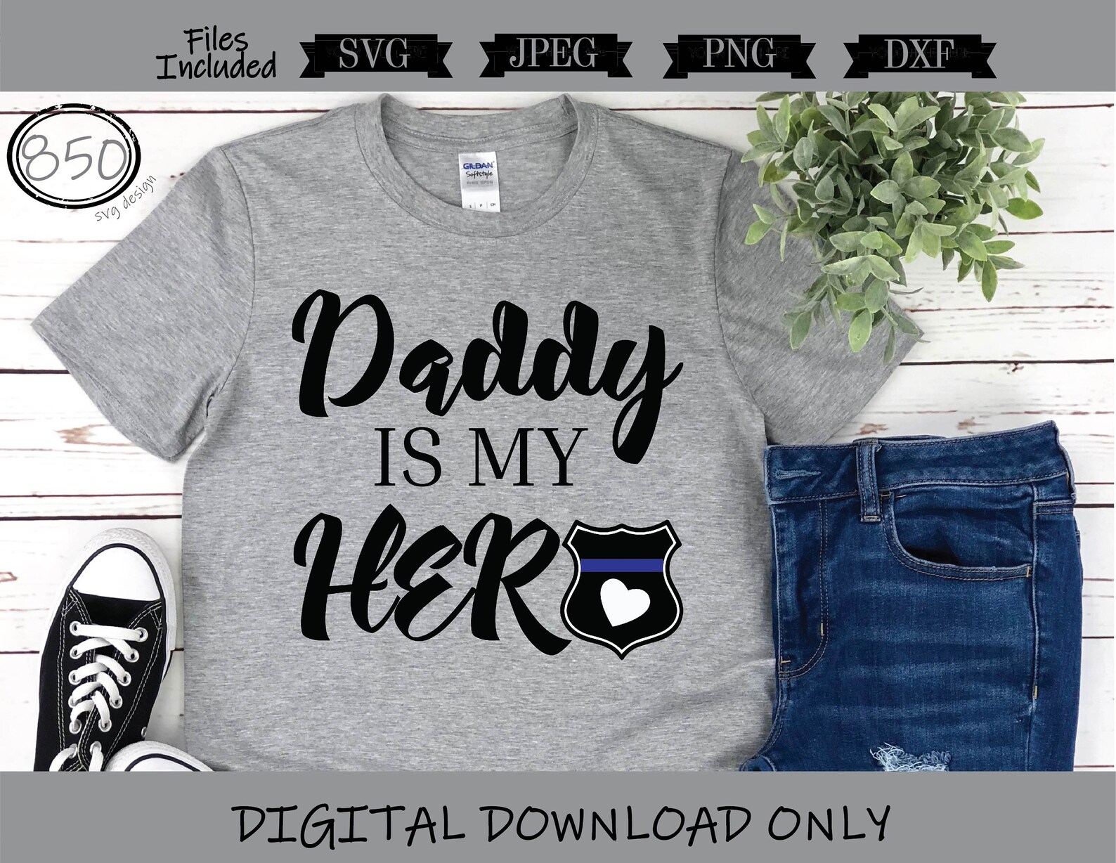 Daddy is My Hero SVG | Police Svg | Police Daddy | Thin Blue Line | Png ...
