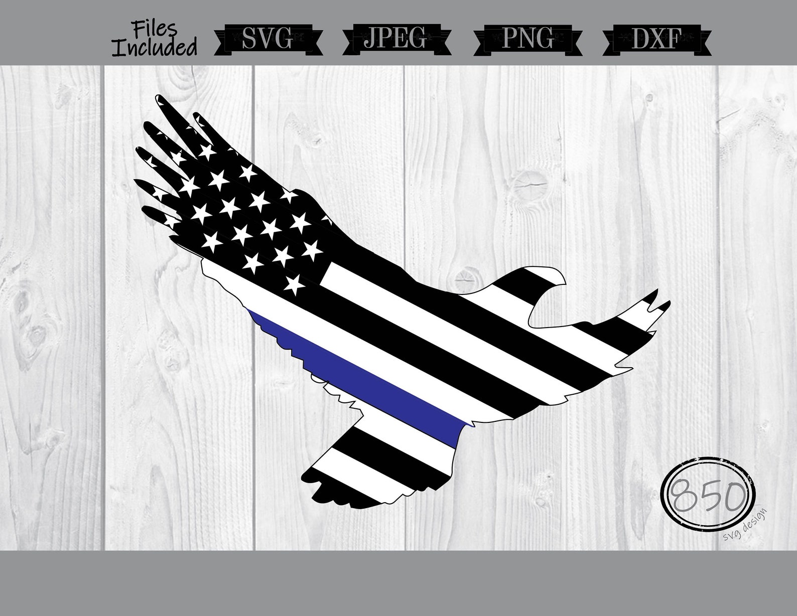 Eagle With Thin Blue Line Flag Svg | Police Flag | Back the Blue| Blue ...