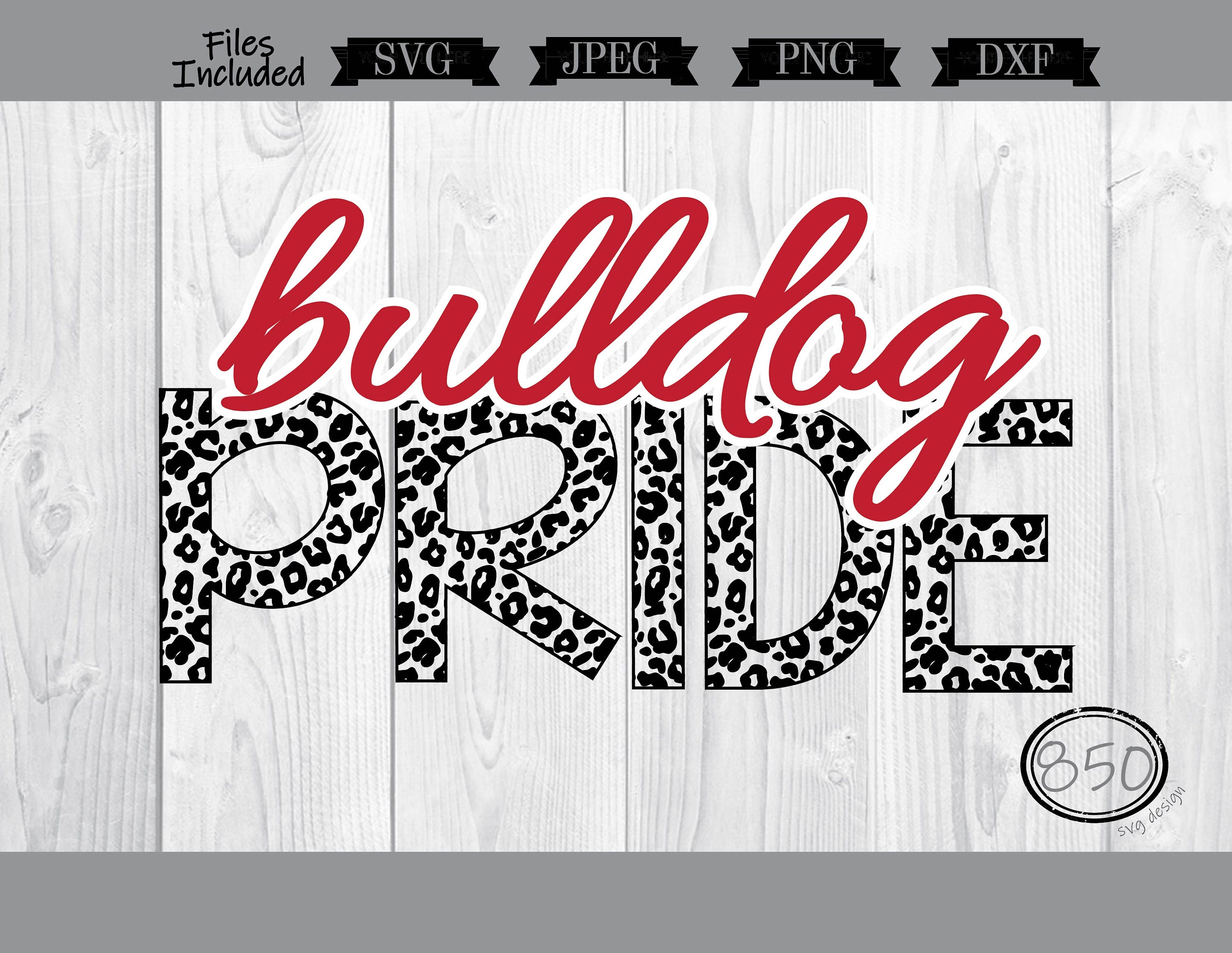 Bulldog Pride Leopard Print Mascot SVG Dxf Png Jpg - Etsy