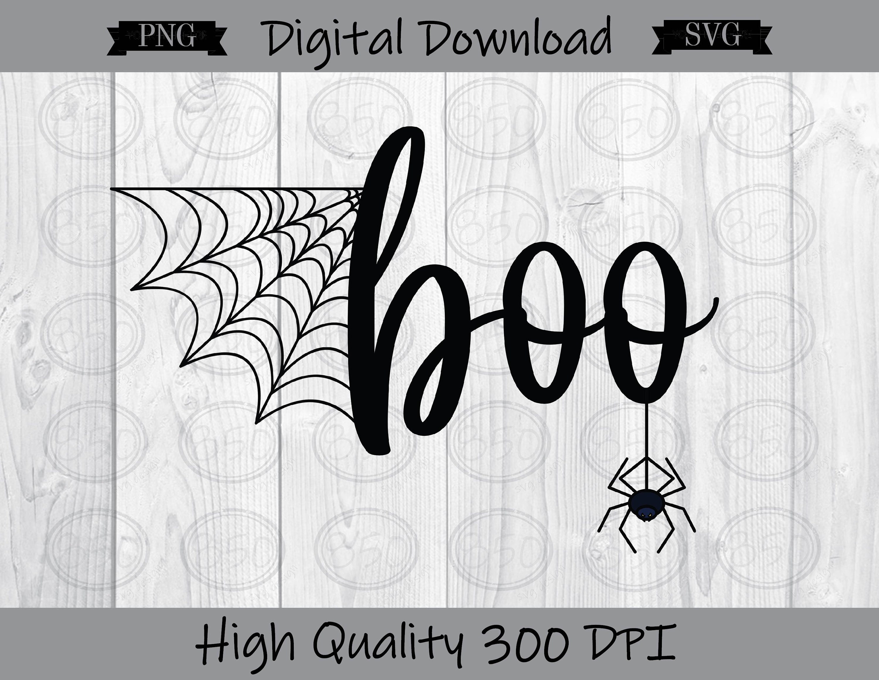 Boo Spider Web Halloween PNG SVG Sublimation Transfer Fall Halloween ...