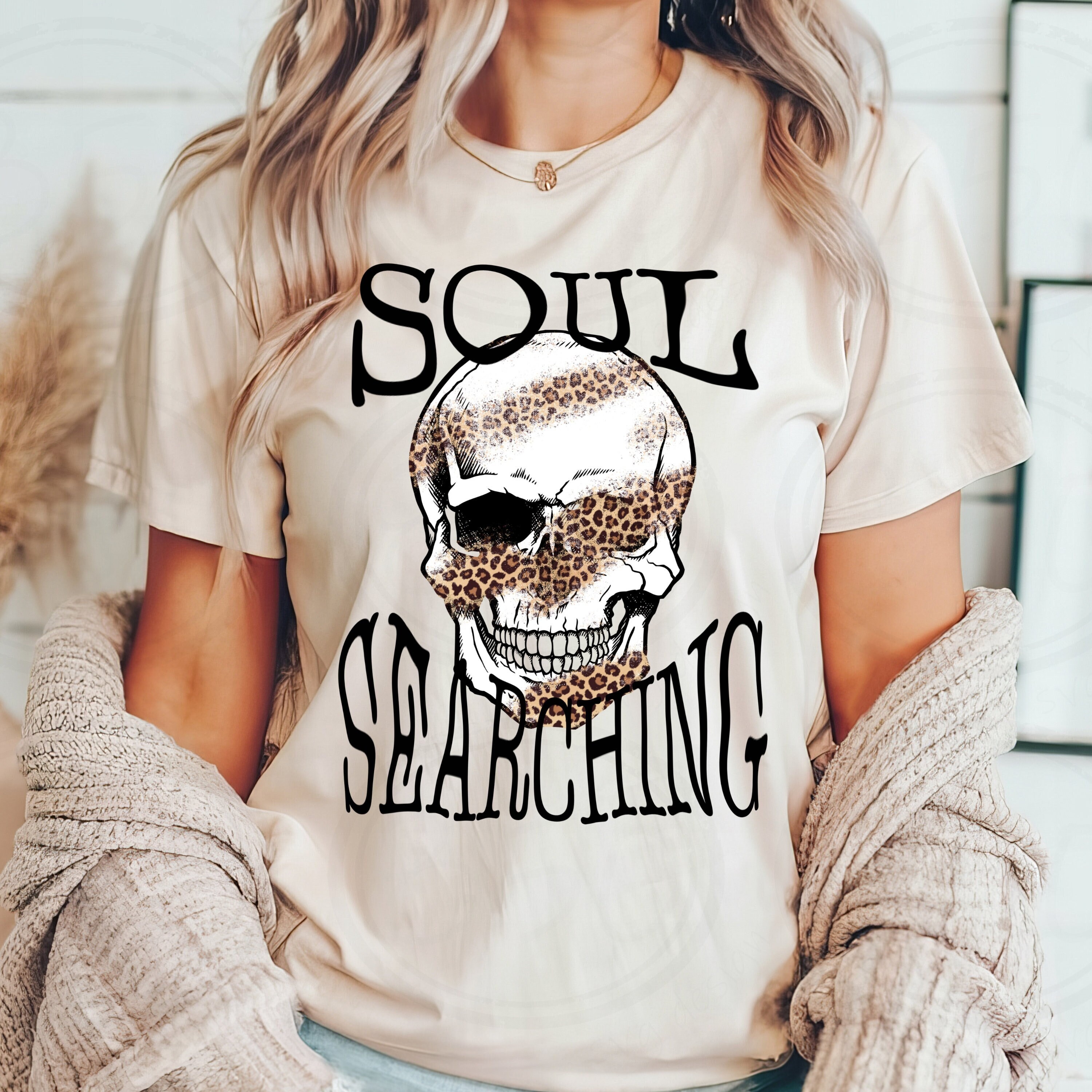 Soul Searching Skull PNG Sublimation Transfer Leopard Print Digital ...