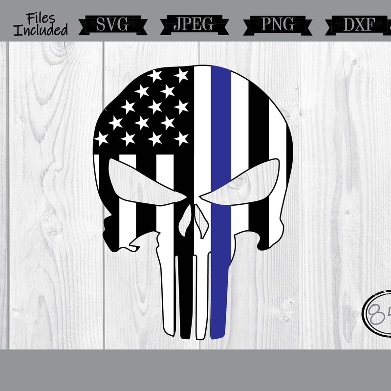 Thin Blue Line Flag Svg - Etsy