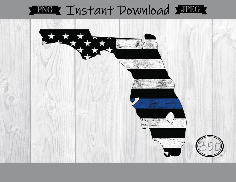 Florida Thin Blue Line Flag PNG Florida Flag Back the Blue Blue Lives ...