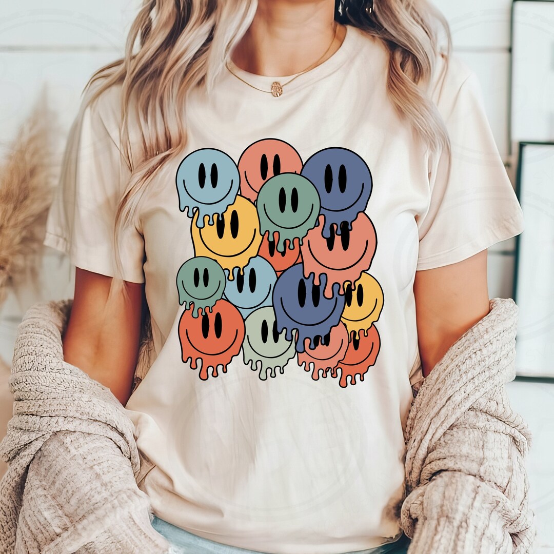 Drippy Smile Faces PNG Sublimation Transfer Digital Retro Creepy Smile ...