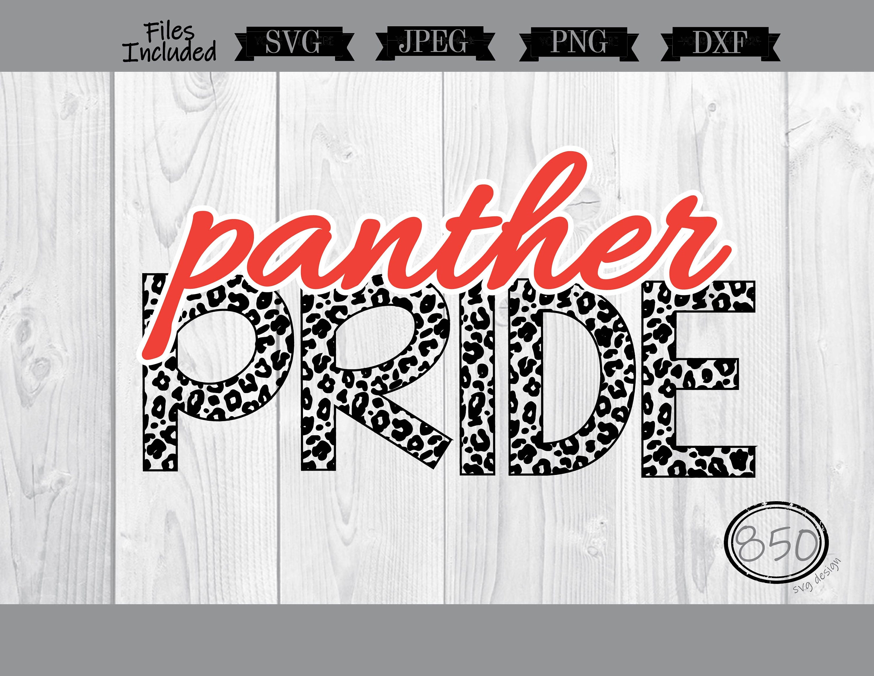 Panther Pride Leopard Print Mascot SVG Dxf Png Jpg - Etsy