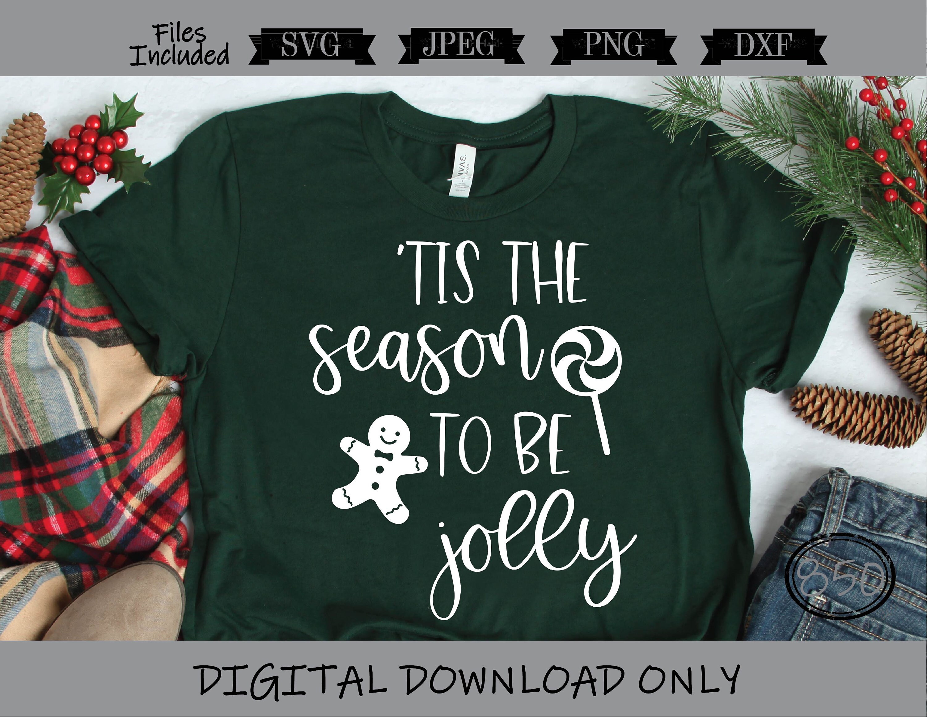 Tis the Season to Be Jolly Christmas SVG Dxf Png Jpg - Etsy UK
