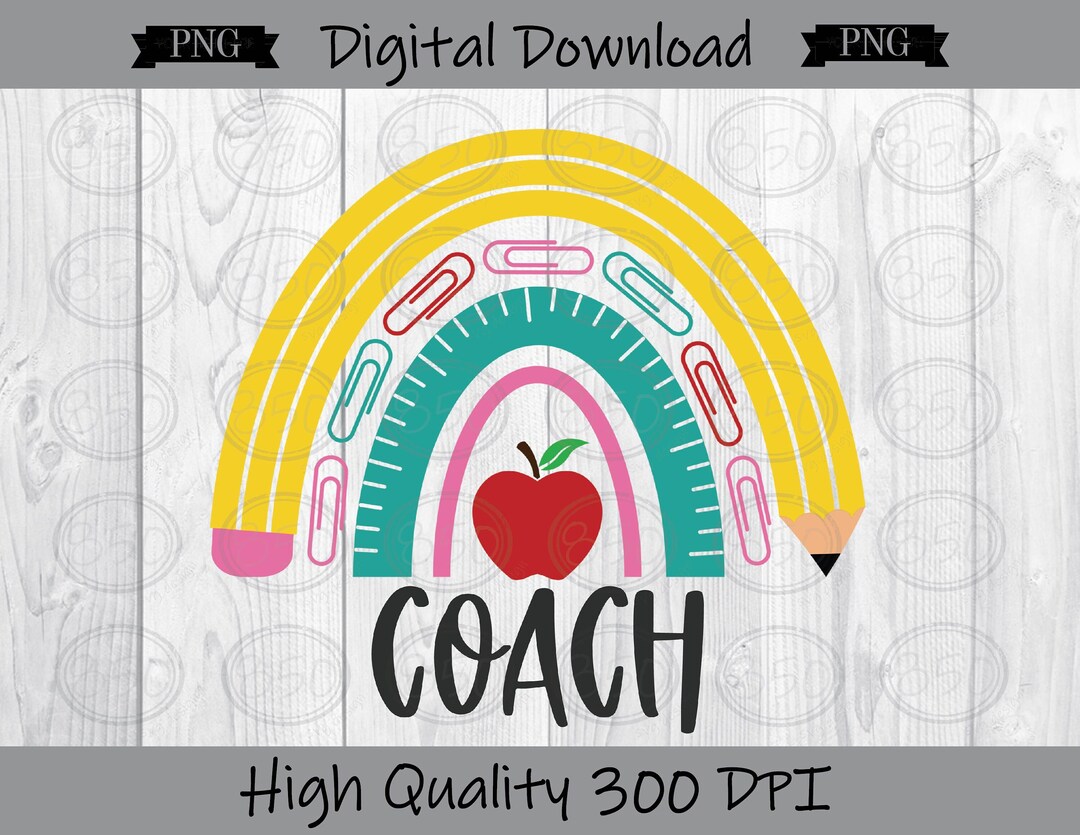 School Coach Rainbow PNG Sublimation Transfer Back to School Design ...