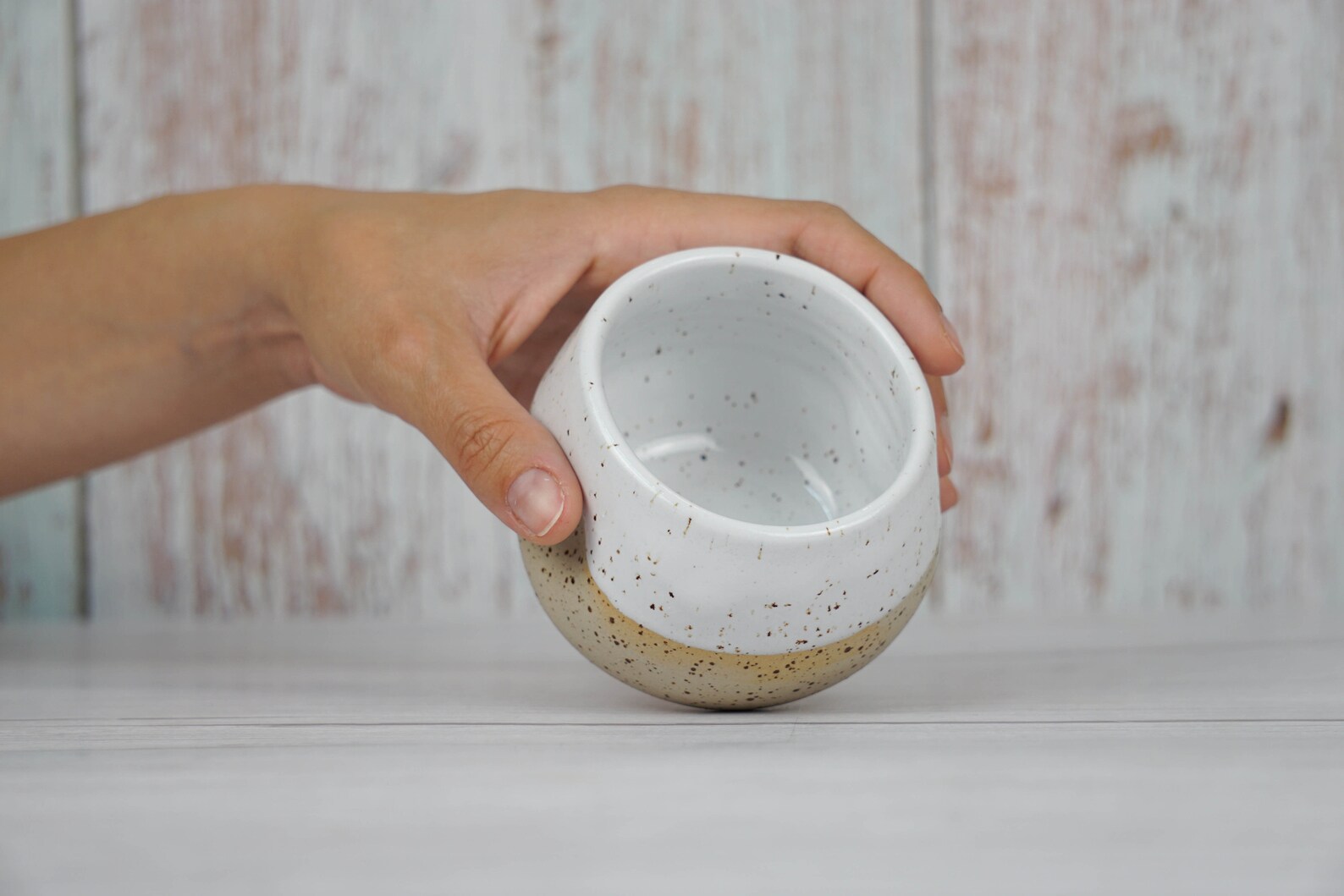 White Thumb Mug Handmade White/beige Coffee Mug Ceramic - Etsy