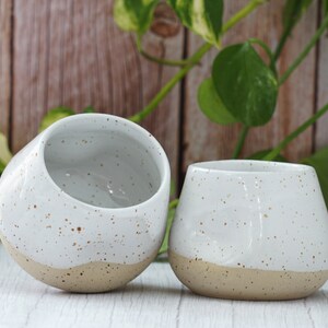 White Thumb Mug, Handmade White/beige Coffee Mug, Ceramic Pinched Mug ...