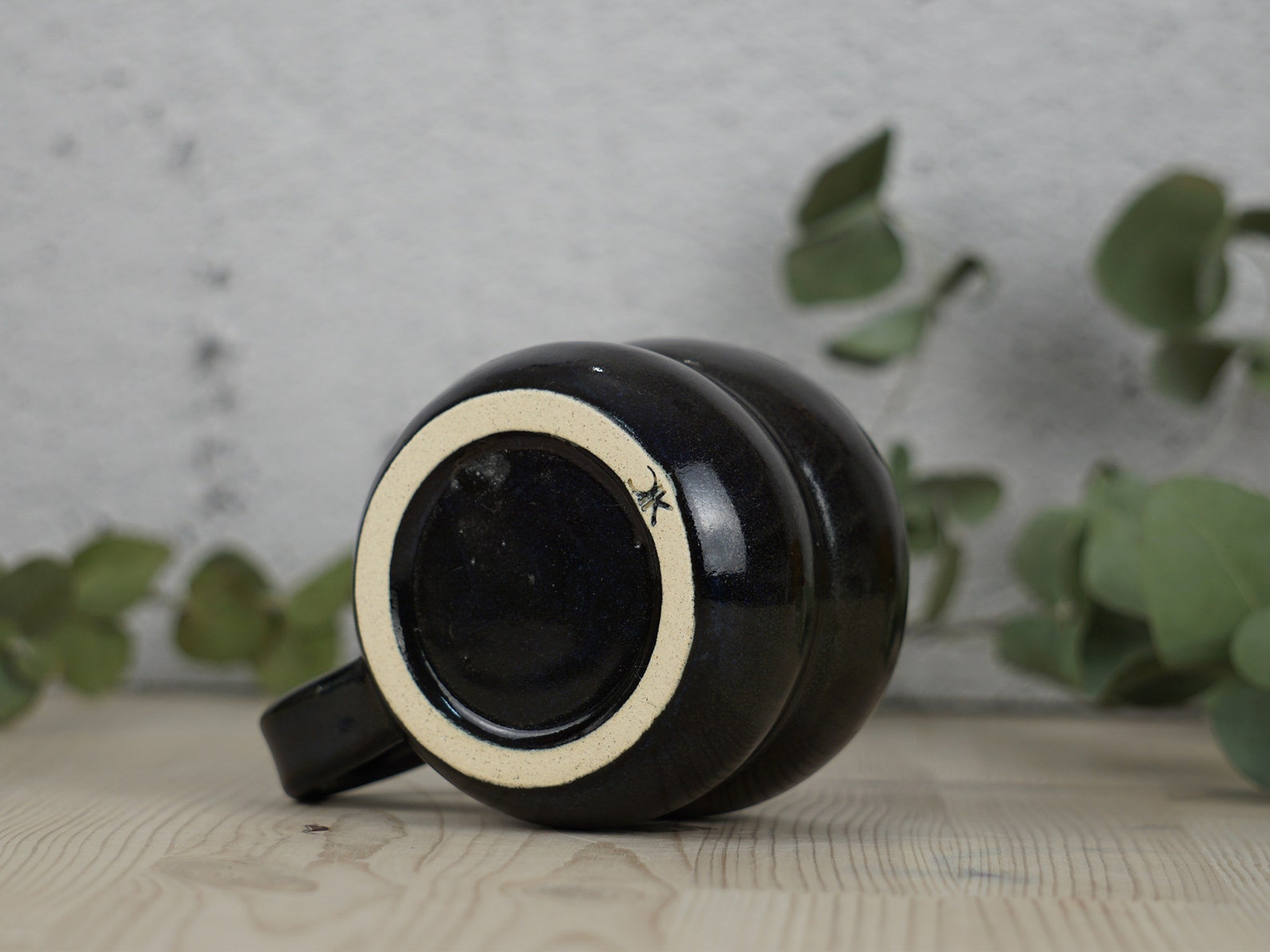 Black Ceramic Mug Handmade Black Mug Minimal Mug Round - Etsy