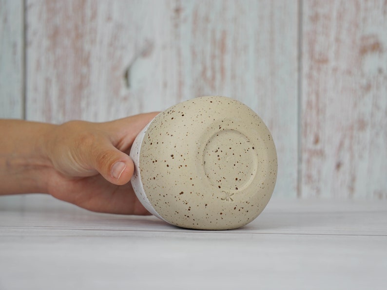 White Thumb Mug Handmade White/beige Coffee Mug Ceramic - Etsy