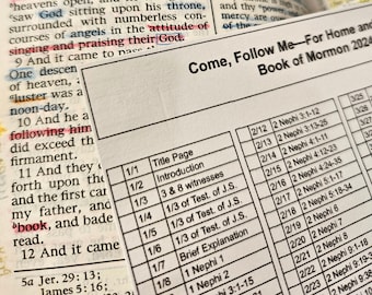 2025 Come Follow Me - for Home and Church Daily Reading Chart Schedule for the Doctrine ...