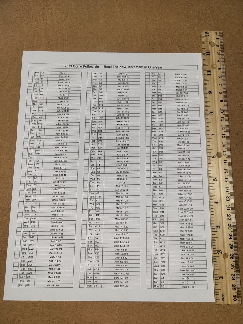 2023 Come Follow Me Read the New Testament in One Year Daily Reading ...