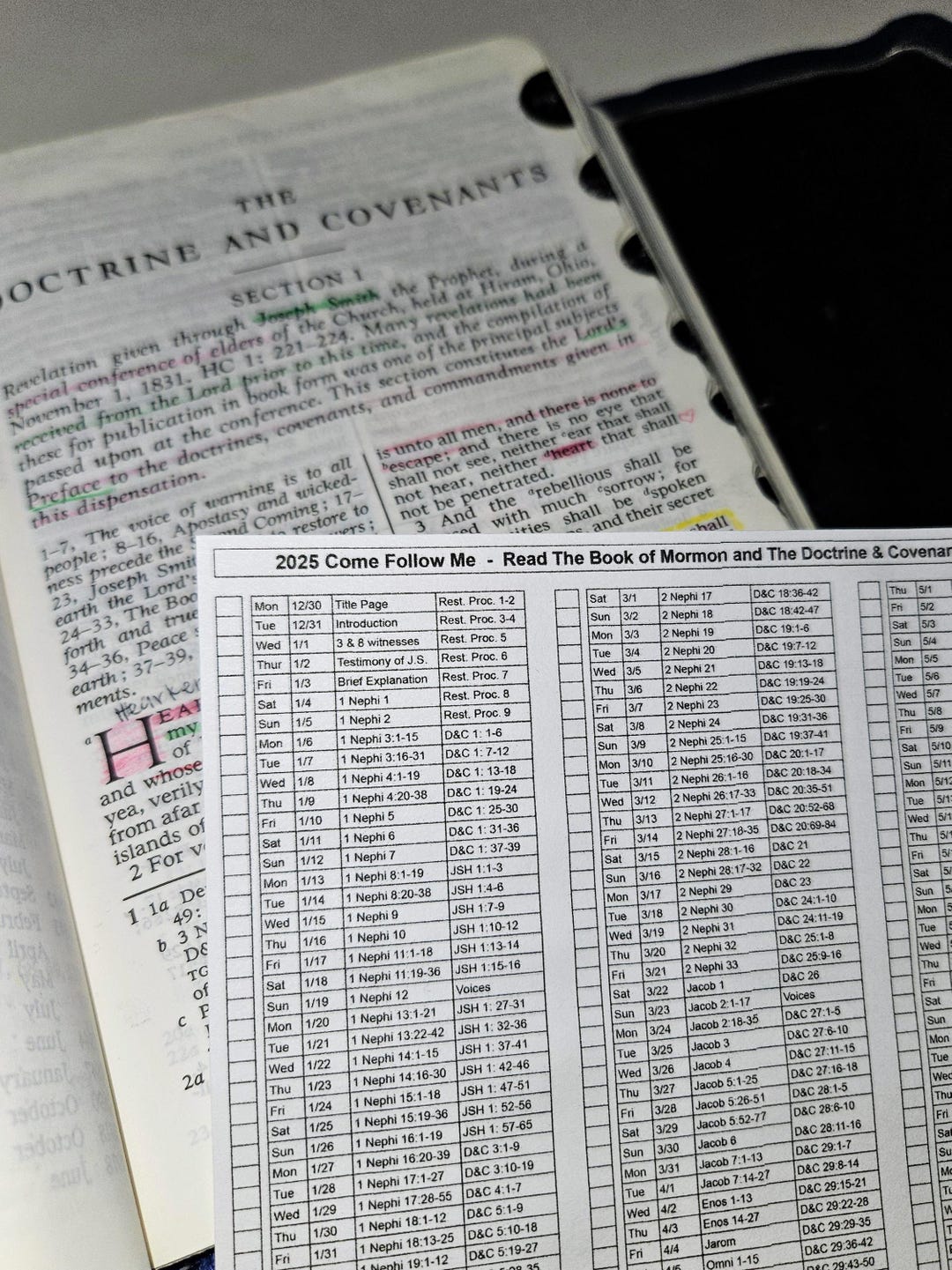2025 Come Follow Me - for Home and Church Daily Reading Chart Schedule ...