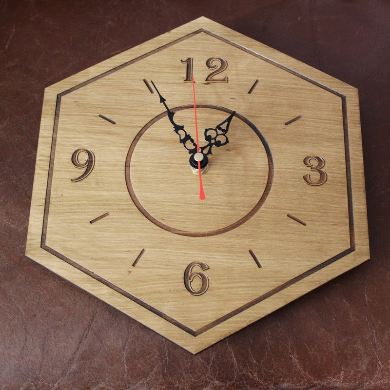 Hexagon Clock - Etsy New Zealand