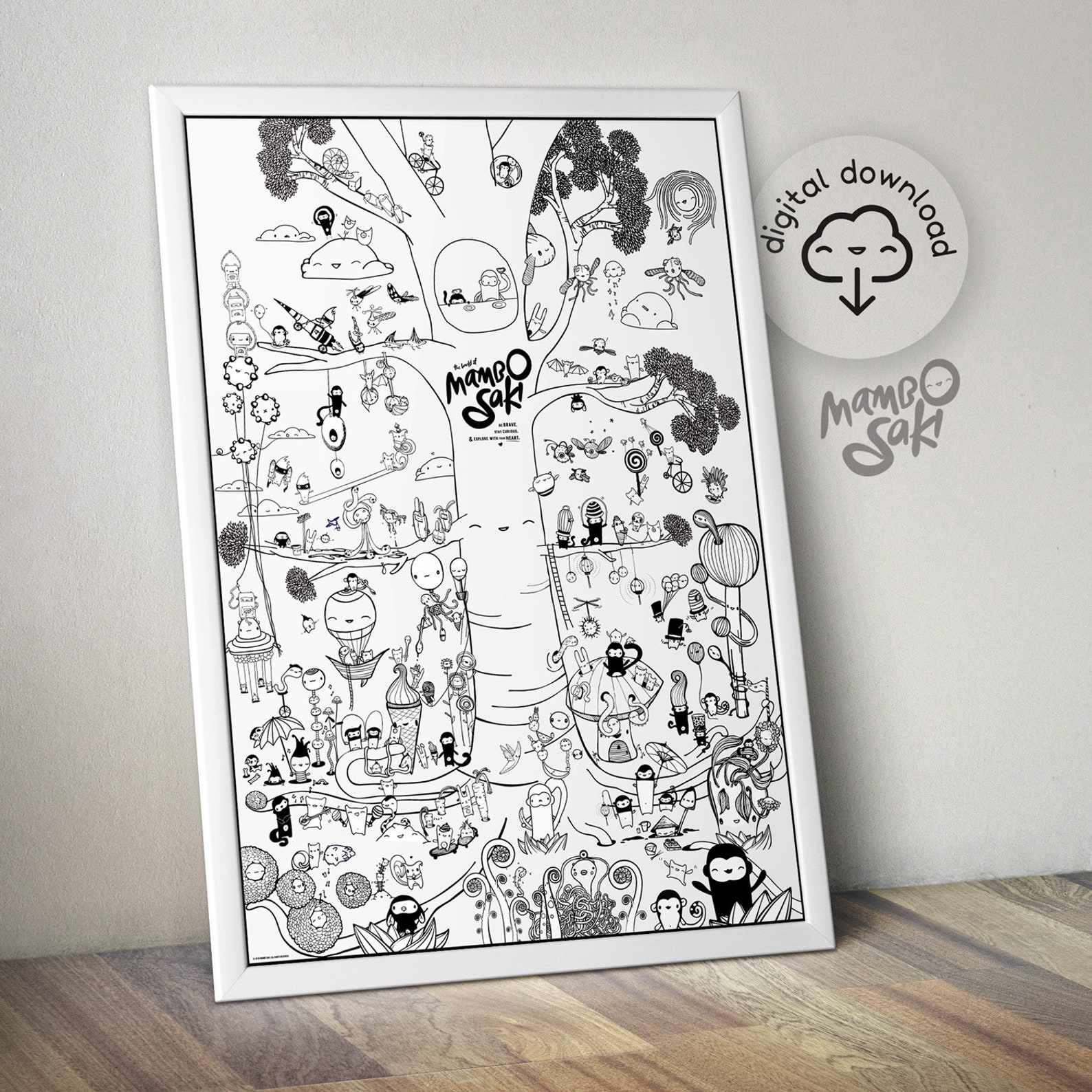 Mambo Saki World, Animal Print, Children's Art, Kids Decor, Childrens ...
